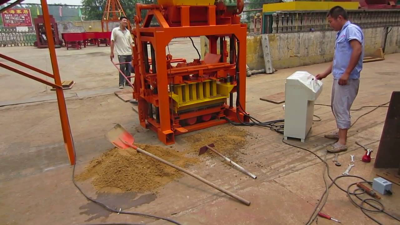 Henry Machinery QT4-40C concrete block making machine with conveyor ...