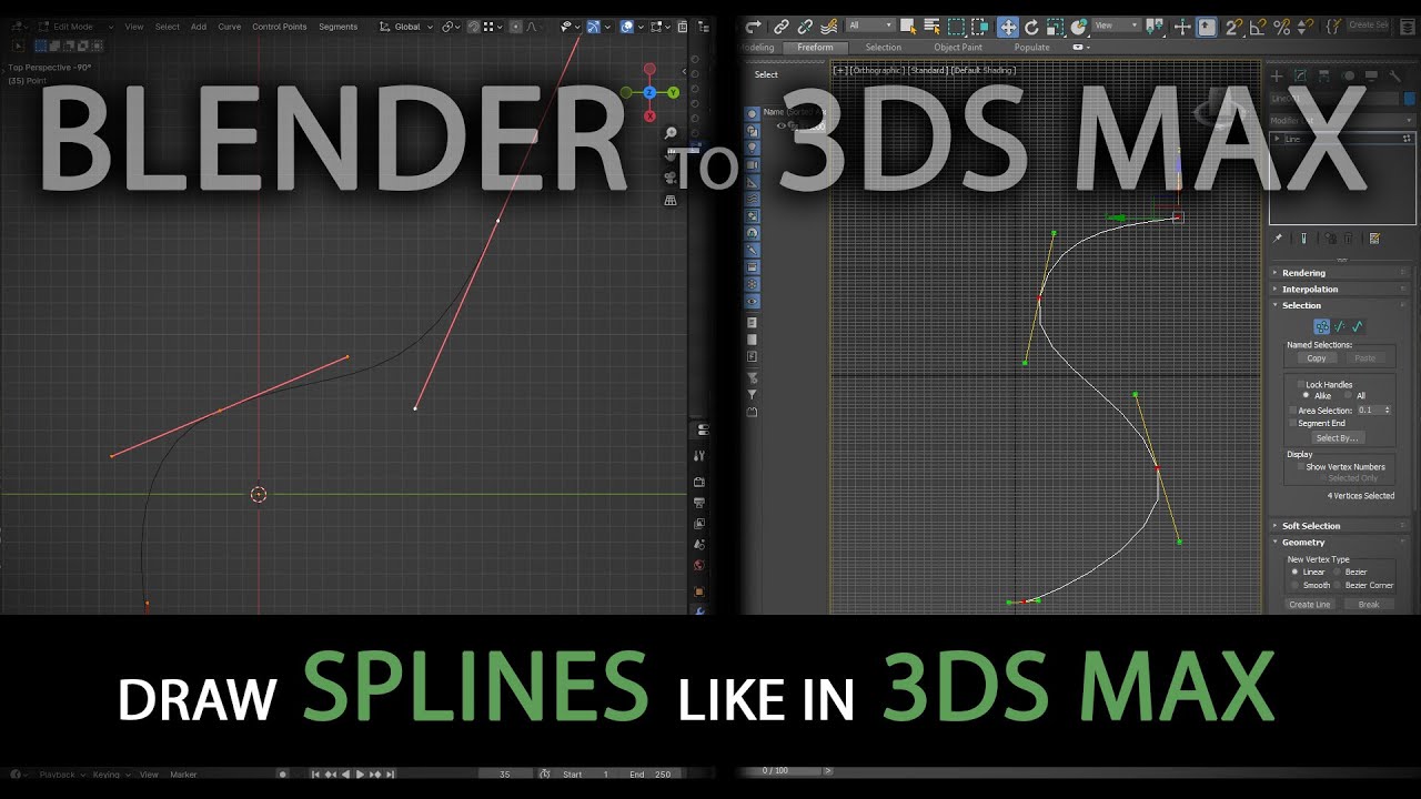 Blender - Draw Splines like in 3Ds Max - YouTube