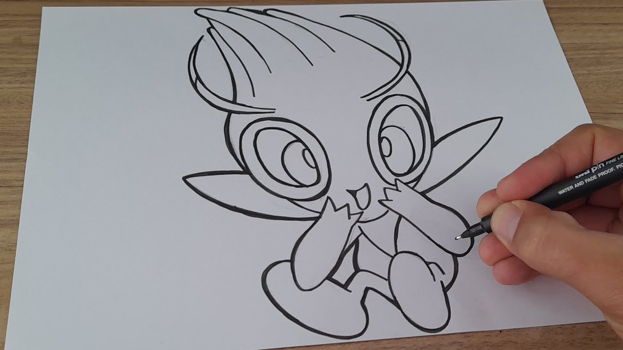 COMO DESENHAR POKEMON CELEBI PASSO A PASSO - YouTube