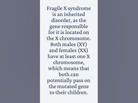Is fragile X syndrome hereditary? #shorts - YouTube