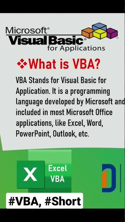 #VBA | #Short | #What is VBA | # Visual Basic for Applications - YouTube