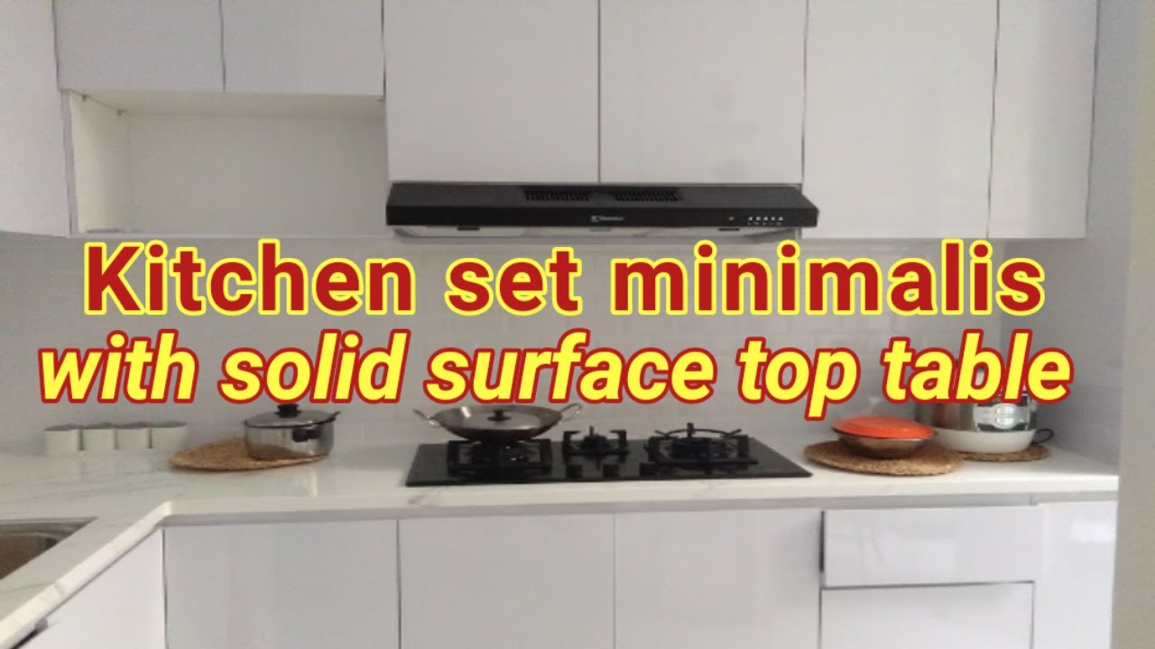 kitchen set with solid surface top table - YouTube