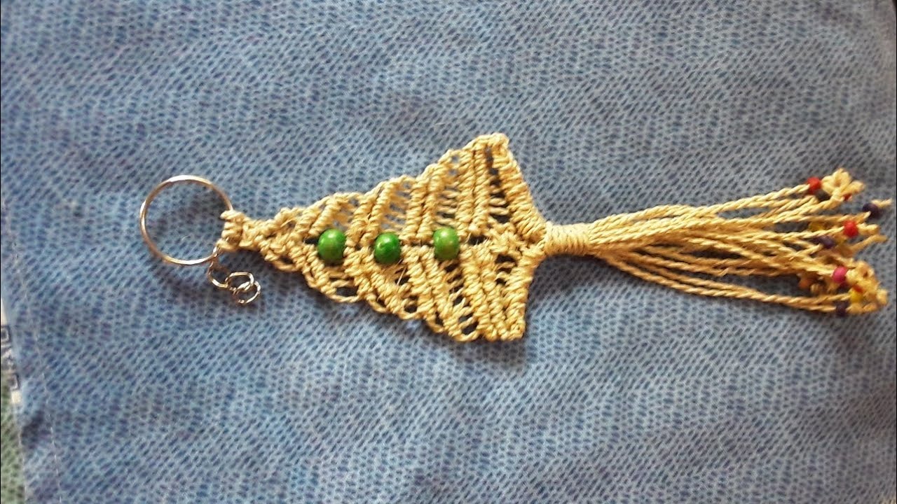 Macrame key ring tutorial.DIY ARBOLITOS de NAVIDAD en MACRAME [ paso a paso] key ring made by ...