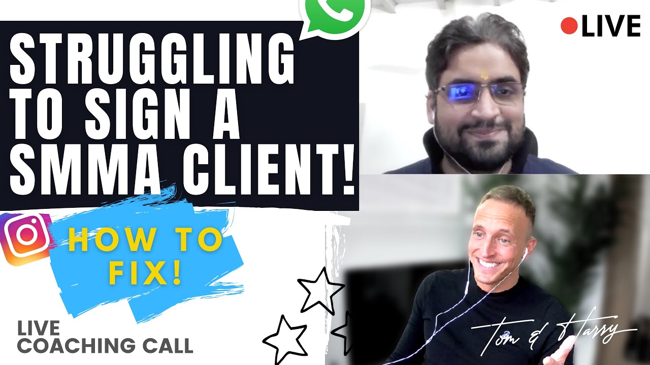 Struggling to get his first SMMA client - Watch live coaching call ...
