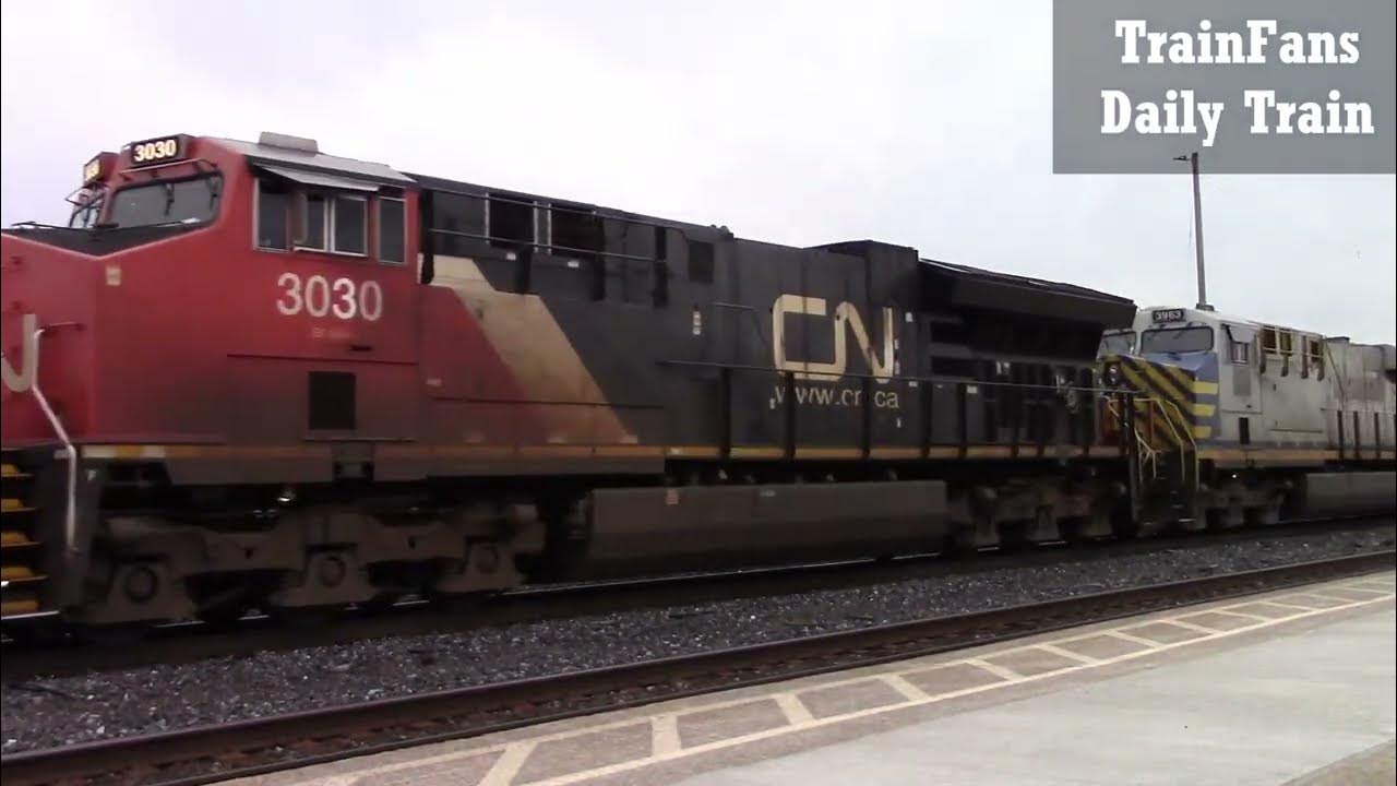 Manifest Train CN M394 CN 3030 & CN 3963 #locomotives Sarnia Ontario Sept 08 2023 #railfan # ...