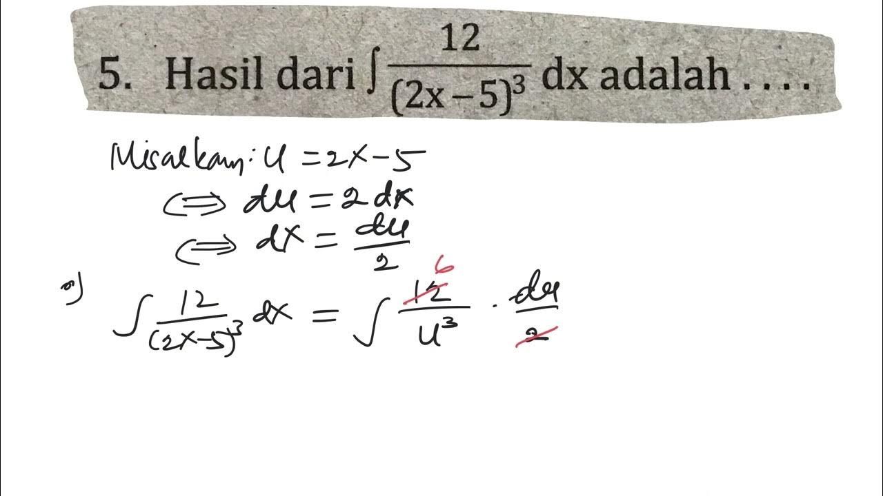 hasil dari integral 12/(2x-5)³ dx adalah - YouTube