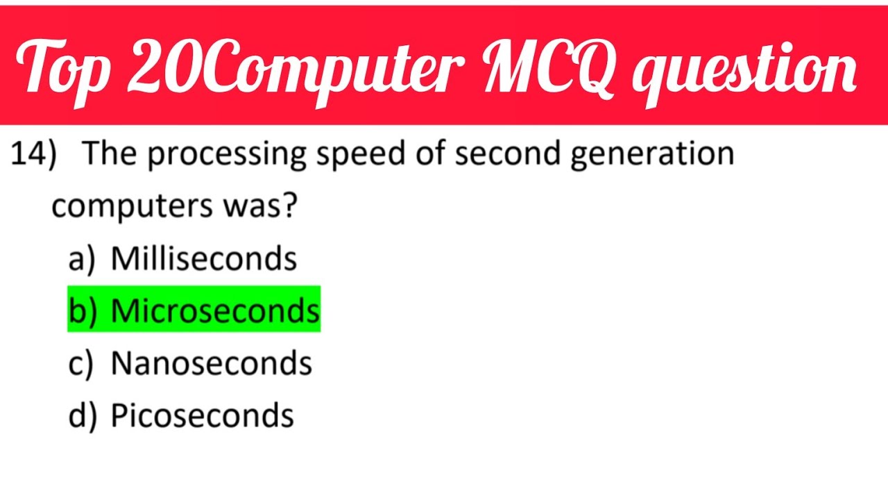 MCQ on Computer History and Generations | Computer MCQ'S | Computer ...
