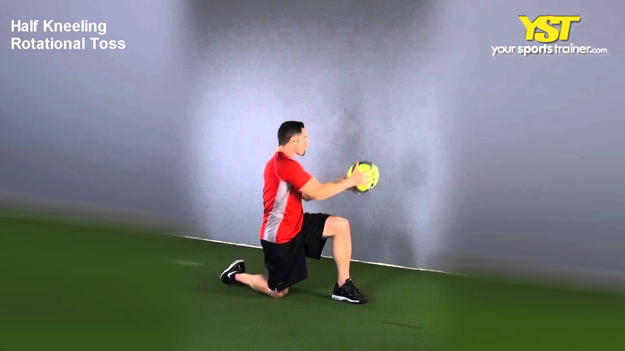 Half Kneeling Rotational Toss - YouTube