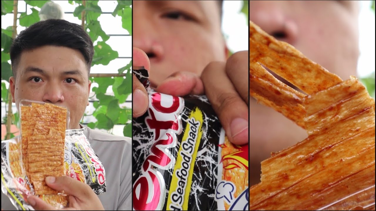 Review snack mực bento màu đen, vị cay nhất #reviewfood - YouTube