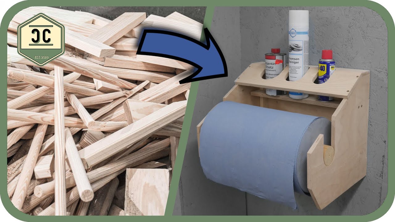 DIY 🛠 | Making a paper roll holder from scrap wood in 10 minutes by ...