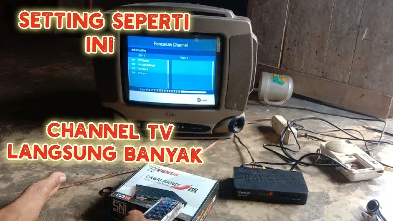 cara menambah channel di set top box tv tabung - YouTube