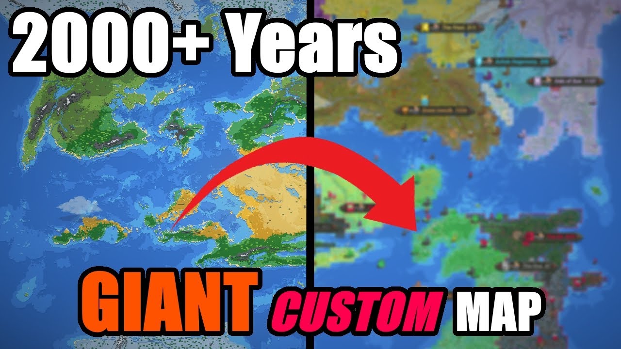 2000 years of GIANT custom map - Worldbox timelapse - YouTube