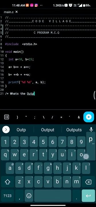 C language coding with mobile A #short code - YouTube