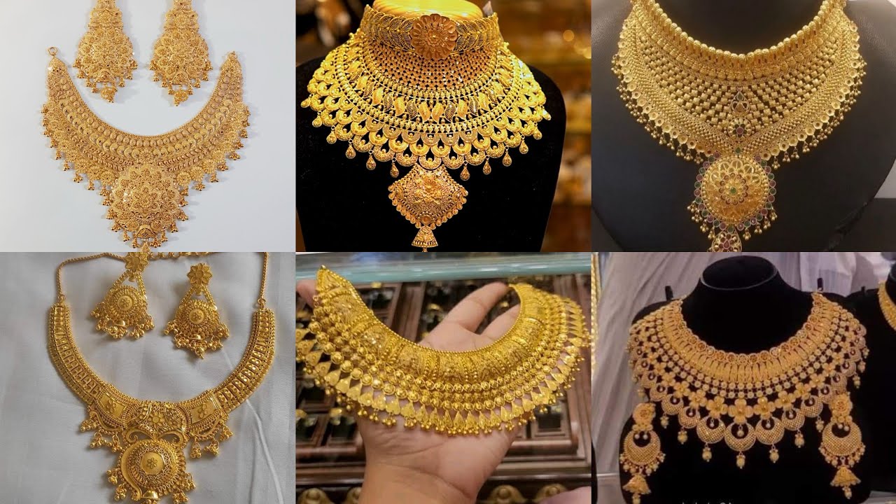 Latest New Gold Necklace Design | Gold Necklace Set Designs | Beautiful ...