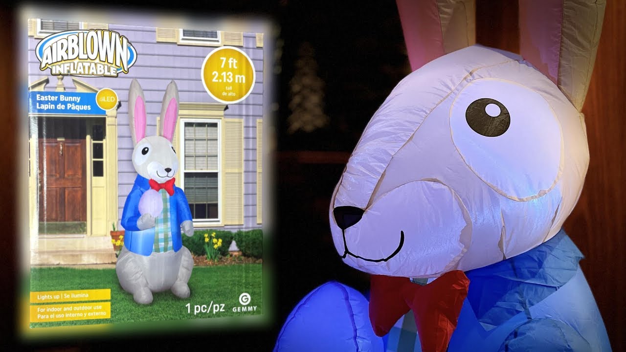 2022: Gemmy Airblown Inflatable 'Dapper' Easter Bunny Review [4K] - YouTube