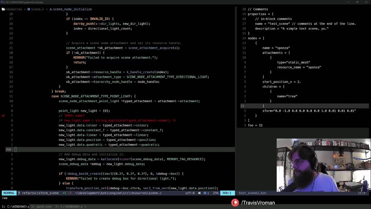 C/Vulkan Game Engine Dev Ep. 185 Back to loading scenes !tts !kohi !music - YouTube