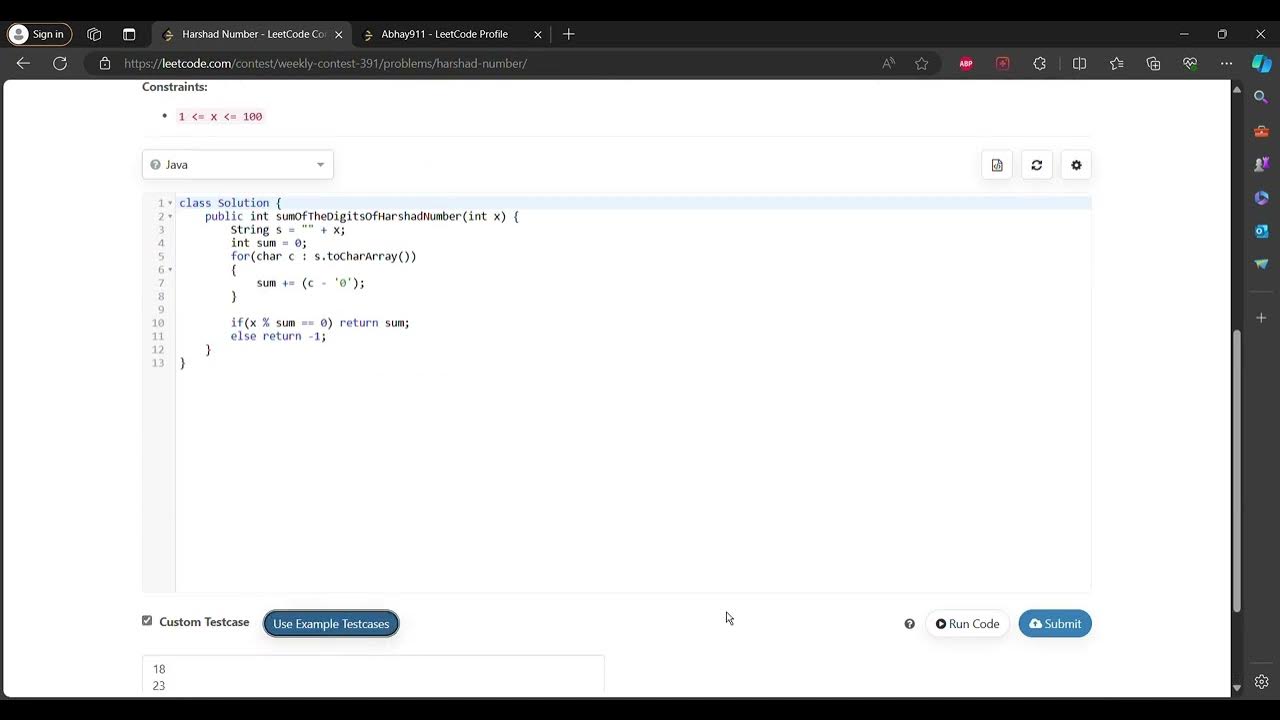 Harshad Number Leetcode Contest Problem 1 Youtube