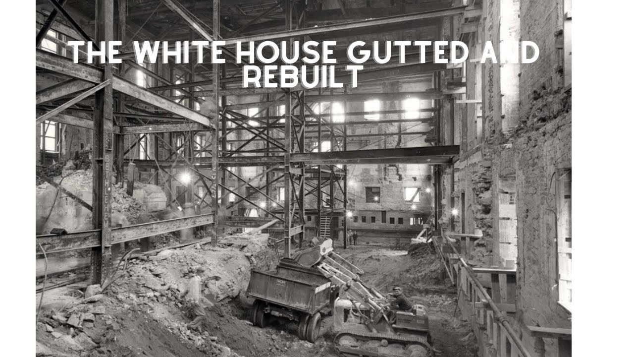 The White House interior was completely gutted and rebuilt (1948-1952 ...