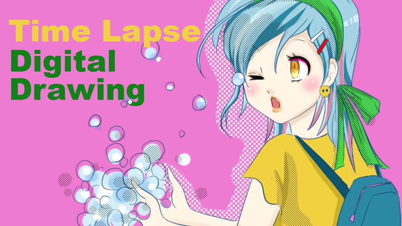 Time Lapse Digital Drawing - Anime girl - Clip Studio Pro - YouTube