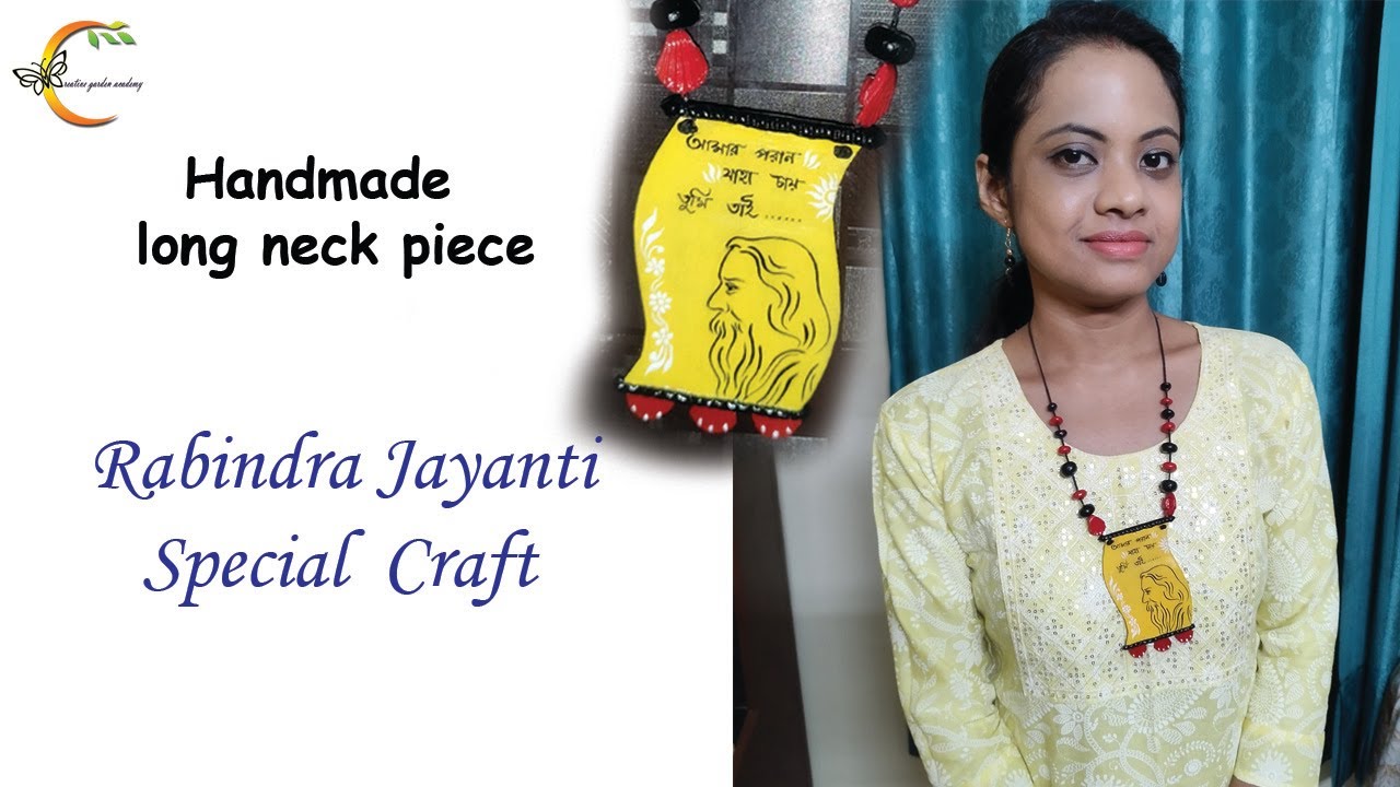Rabindra Jayanti Special Craft I DIY long neck piece I Mould It I ...