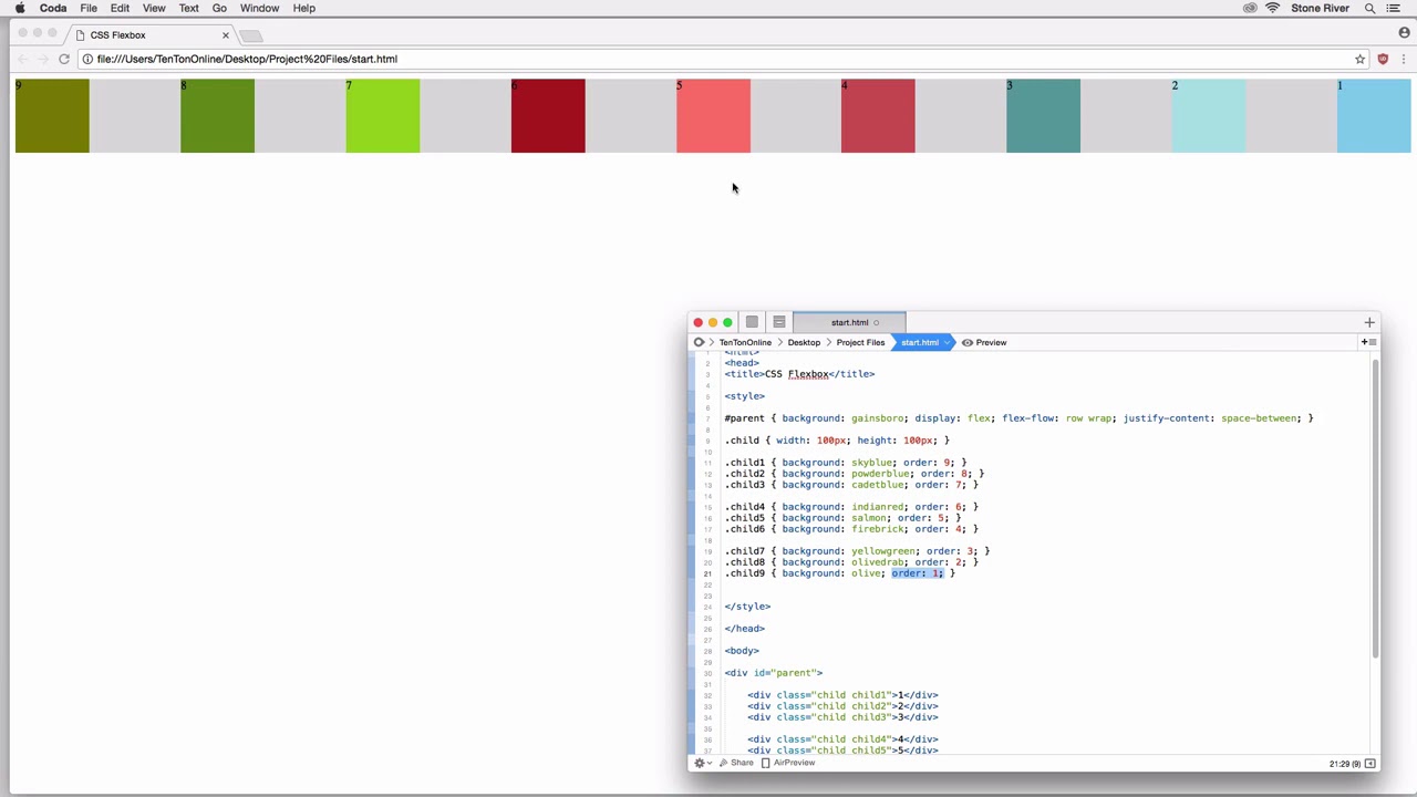 00023 Controlling Flex Item Order - YouTube