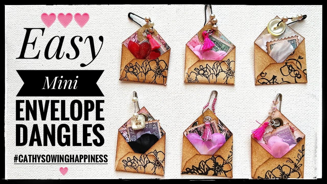 Easy - Mini Envelope Dangles #cathysowinghappiness - YouTube