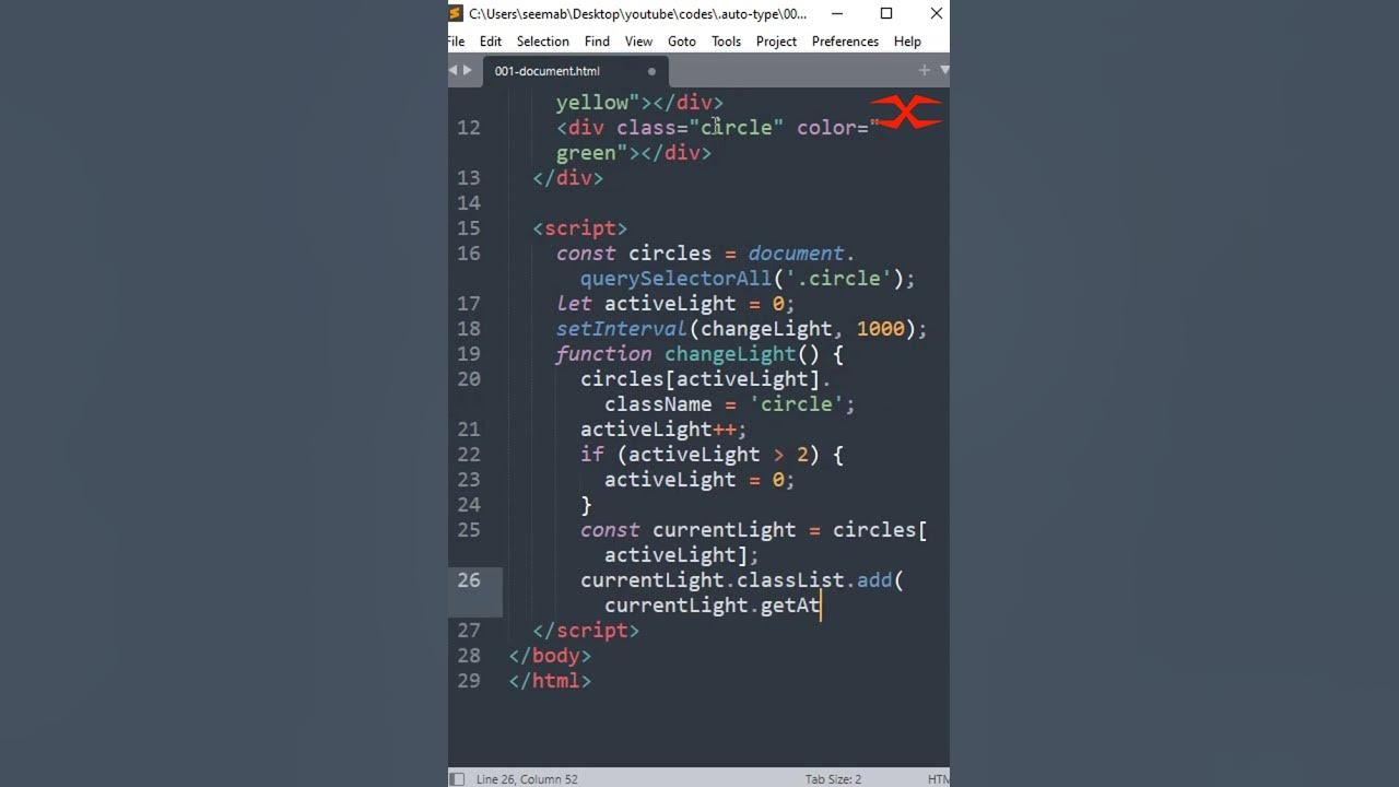Traffic Lights Html Css And Javascript Youtube