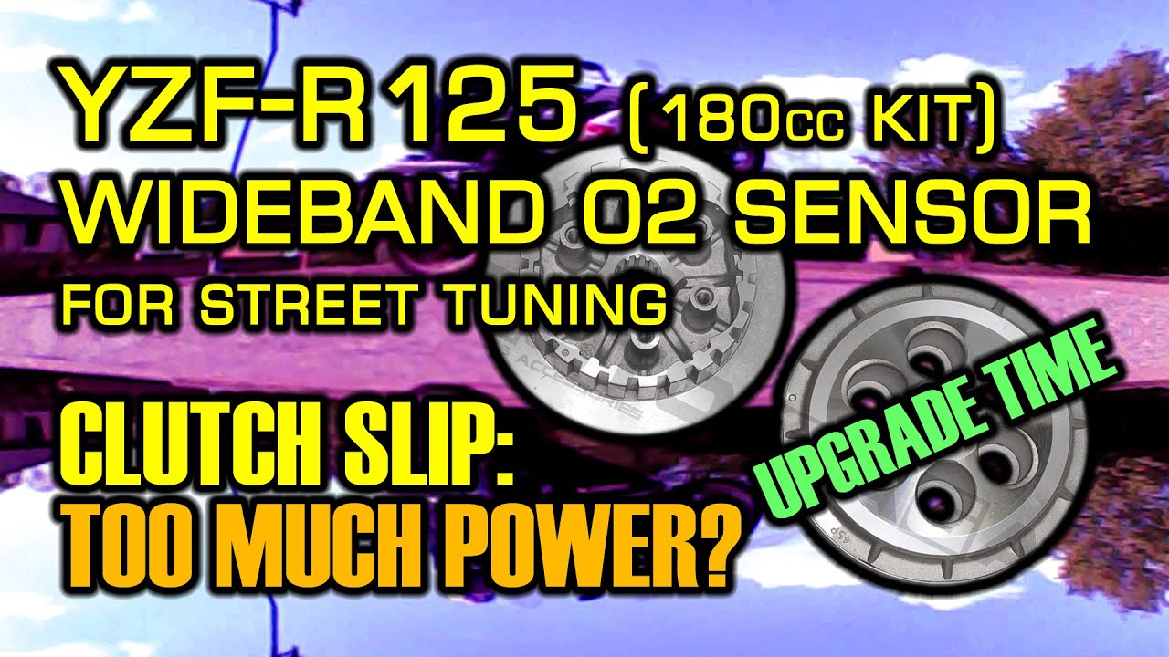 Wideband O2 sensor on YZF-R125 (180cc kit) - For street tuning - YouTube