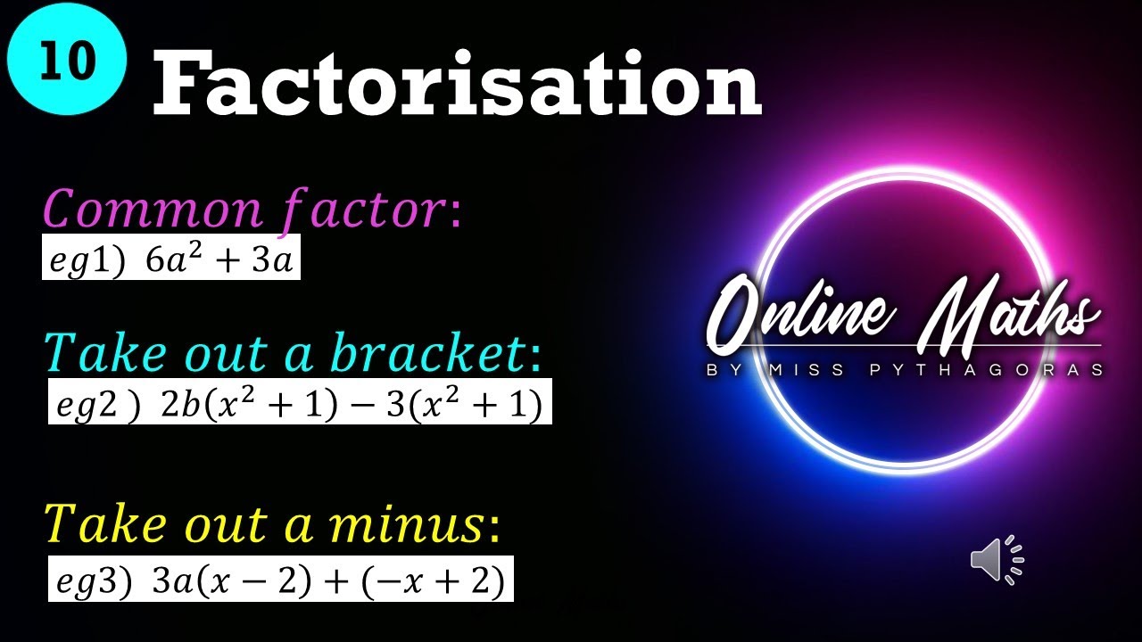 Graad 10 Factorisation L1 Common Factor Mathematics - YouTube