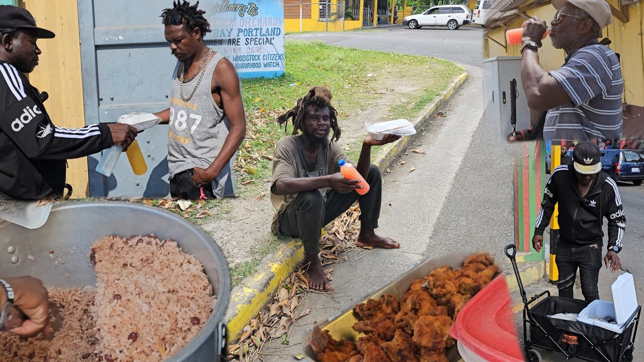Feeding the homeless and less fortunate | Fry Chicken | Stew Peas ...