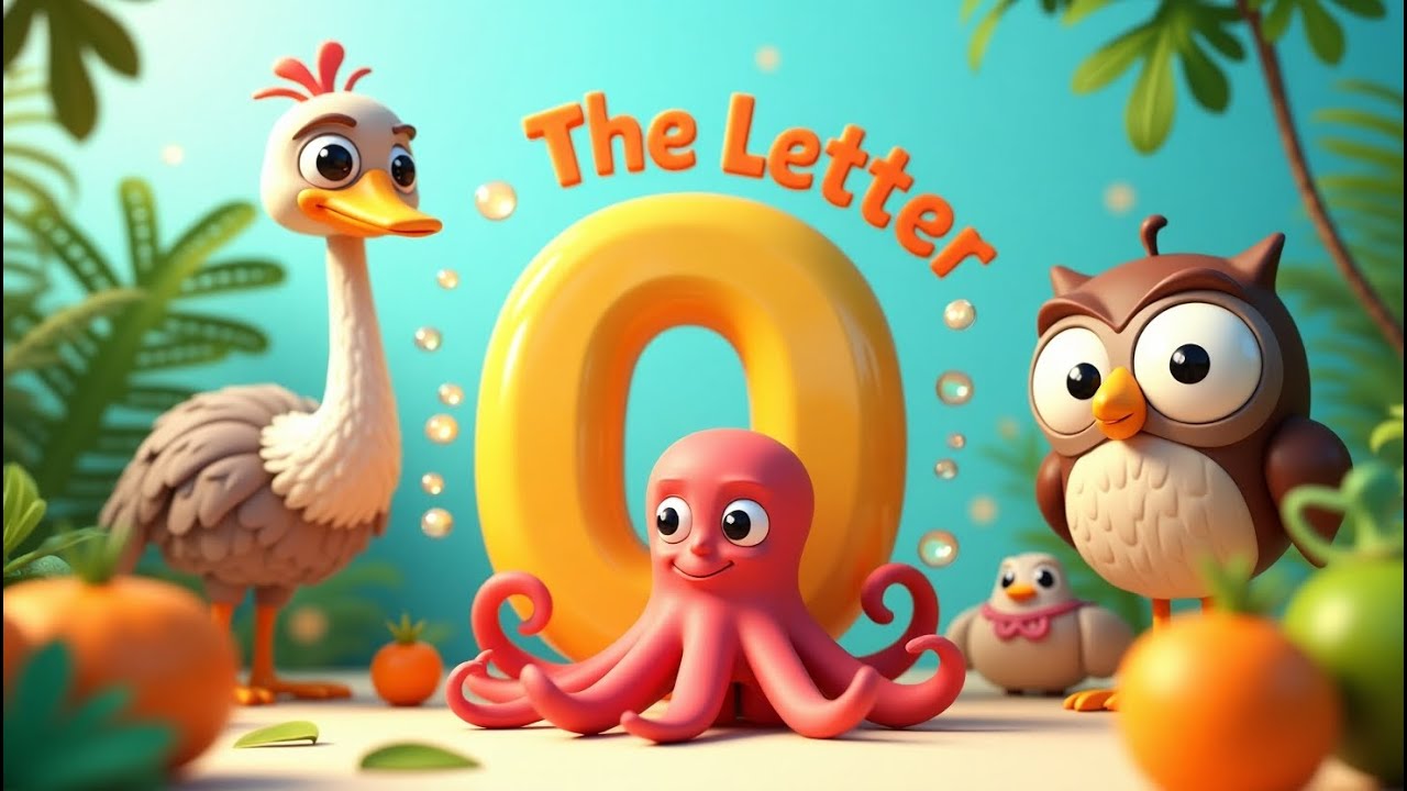 Learn Letter O with Ostrich, Octopus, Orange & Owl! Fun Alphabet Video ...