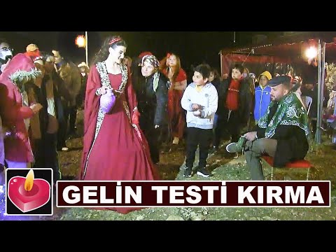 Köy düğün oyunu / Köy Kına gecesinde gelin TESTİ KIRMA üç defa kırıyor / Gazipaşa düğünü