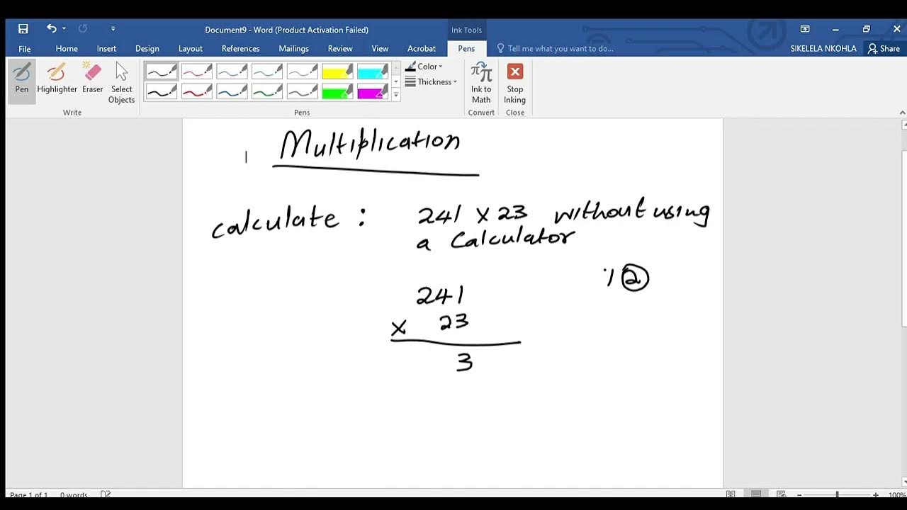 2 - Multiplication of Whole Numbers without a Calculator - YouTube