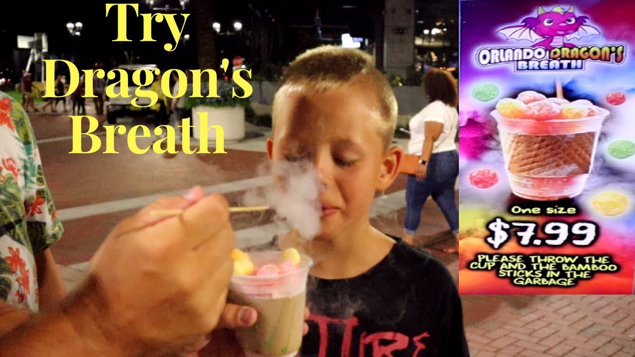 Eating Liquid Nitrogen Candy Dragons breath Orlando #DragonsBreath ...