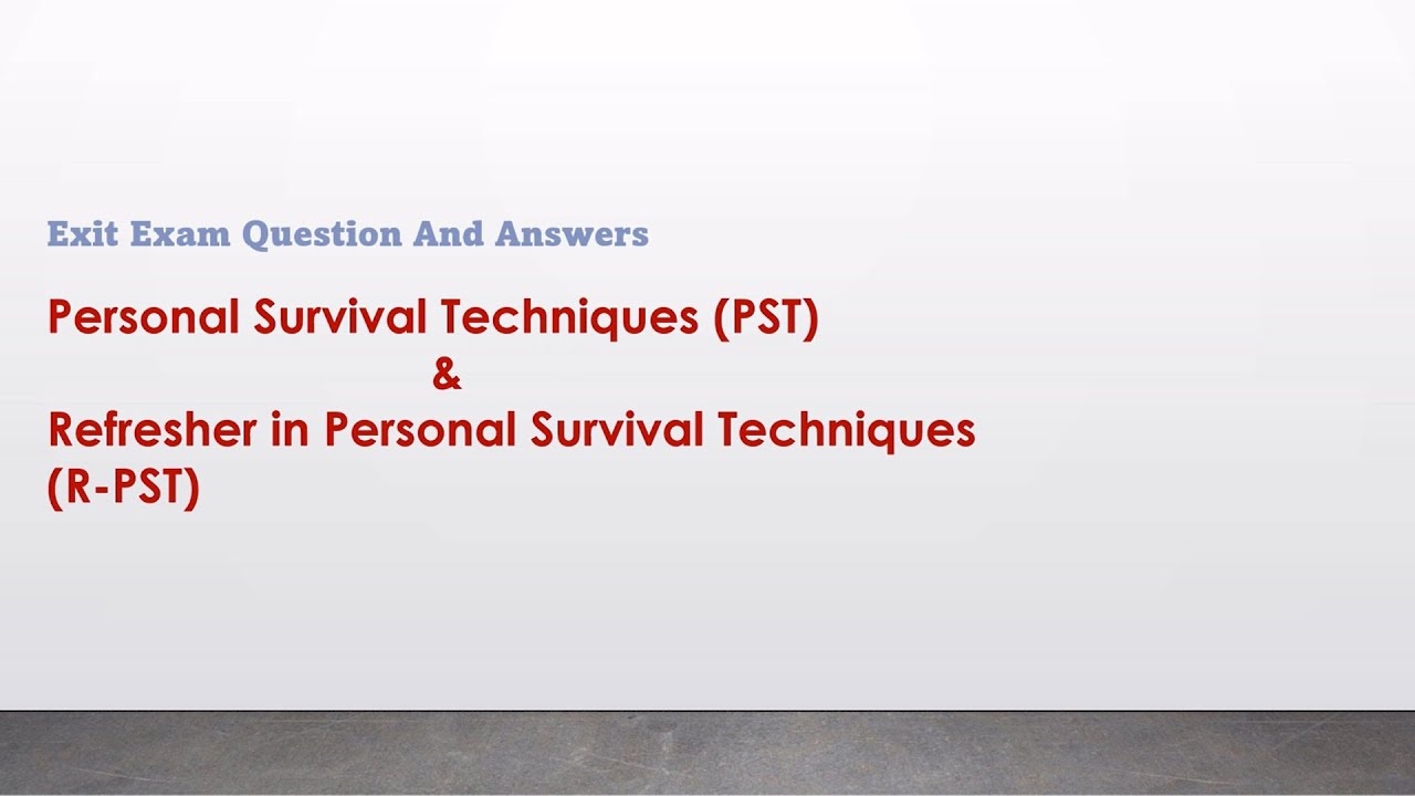 PST ( PERSONAL SURVIVAL TECH ) & PST-RF ( PERSONAL SURVIVAL TECH-RF ) I ...