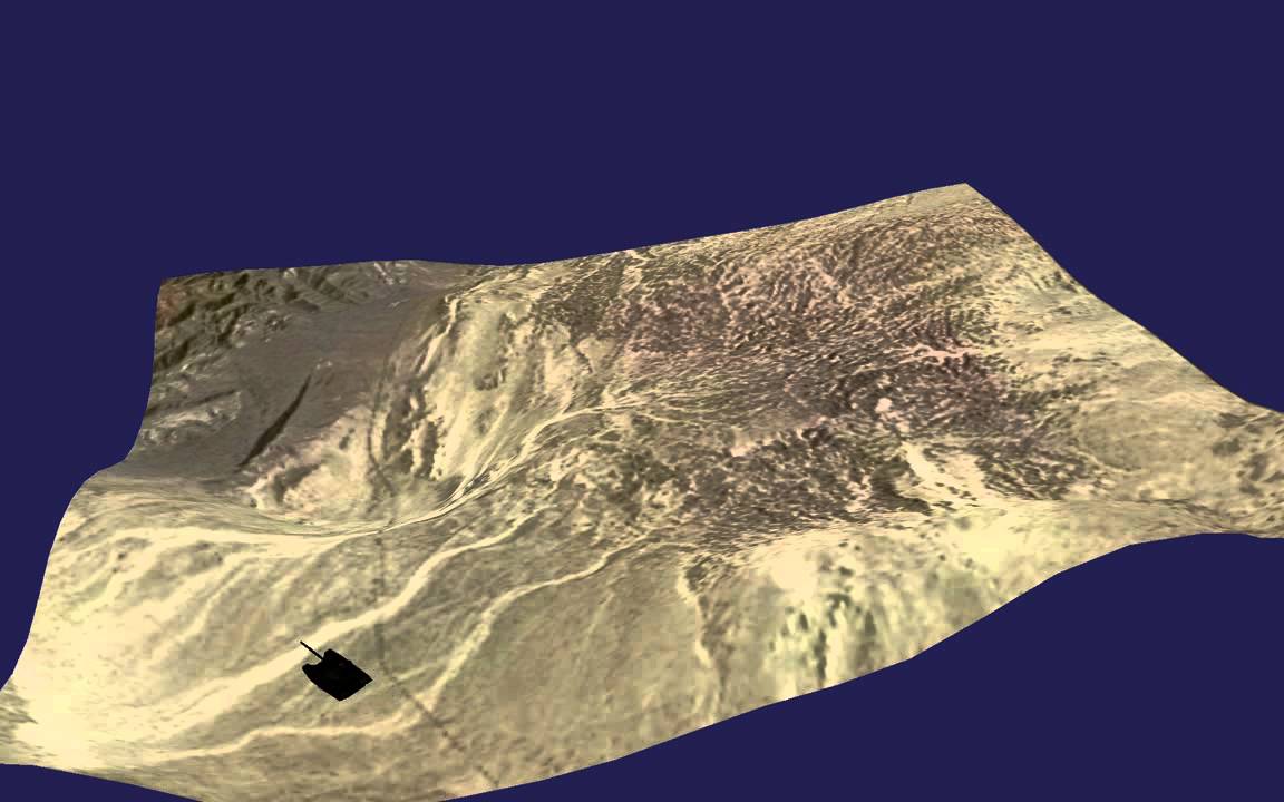 OpenSceneGraph Tank Moving On Specific Terrain - YouTube