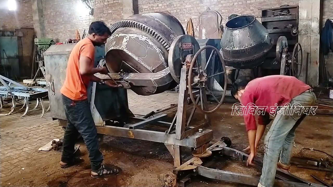 Concrete Mixer Machine || How To make Cement Mixing Handi - YouTube