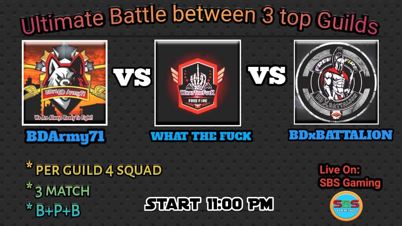 🔴[LIVE] FREE FIRE | GUILD vs GUILD friendly tournament | BD71 vs WTF vs ...
