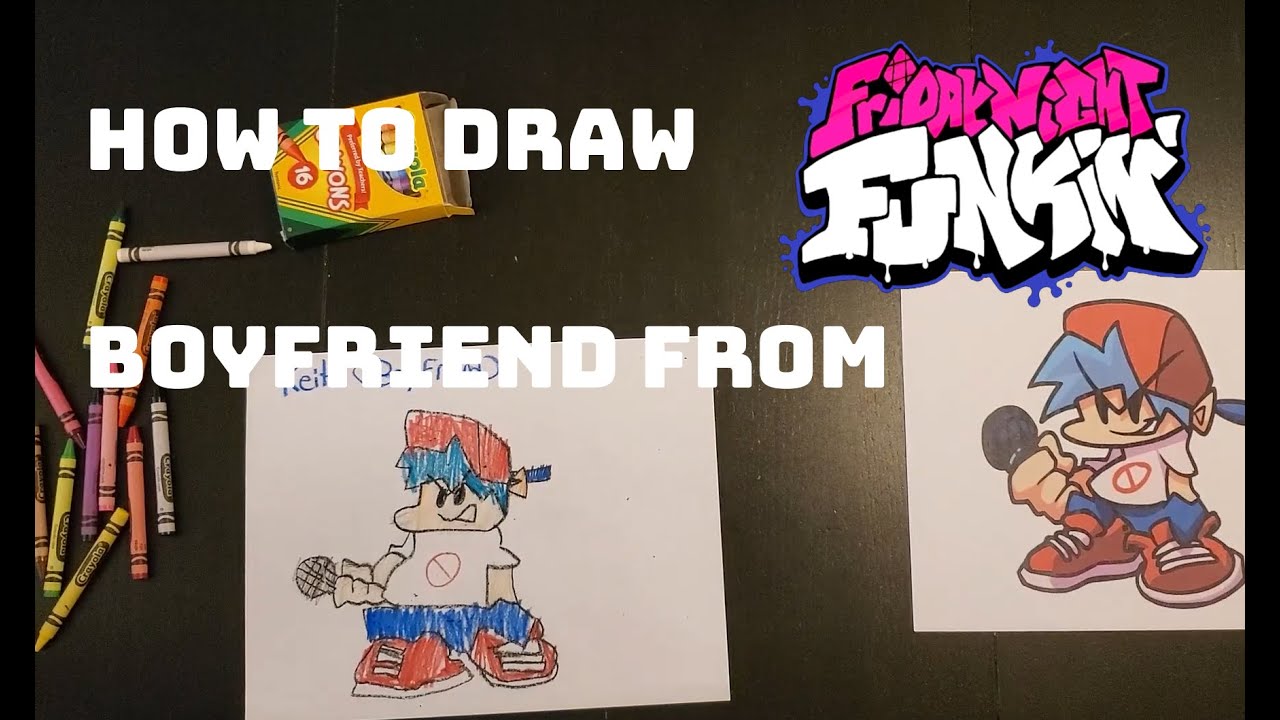 How to draw Boyfriend from FNF - YouTube