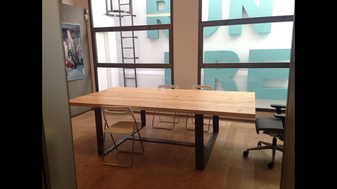 reclaimed wood table, mesa madera reciclada - YouTube