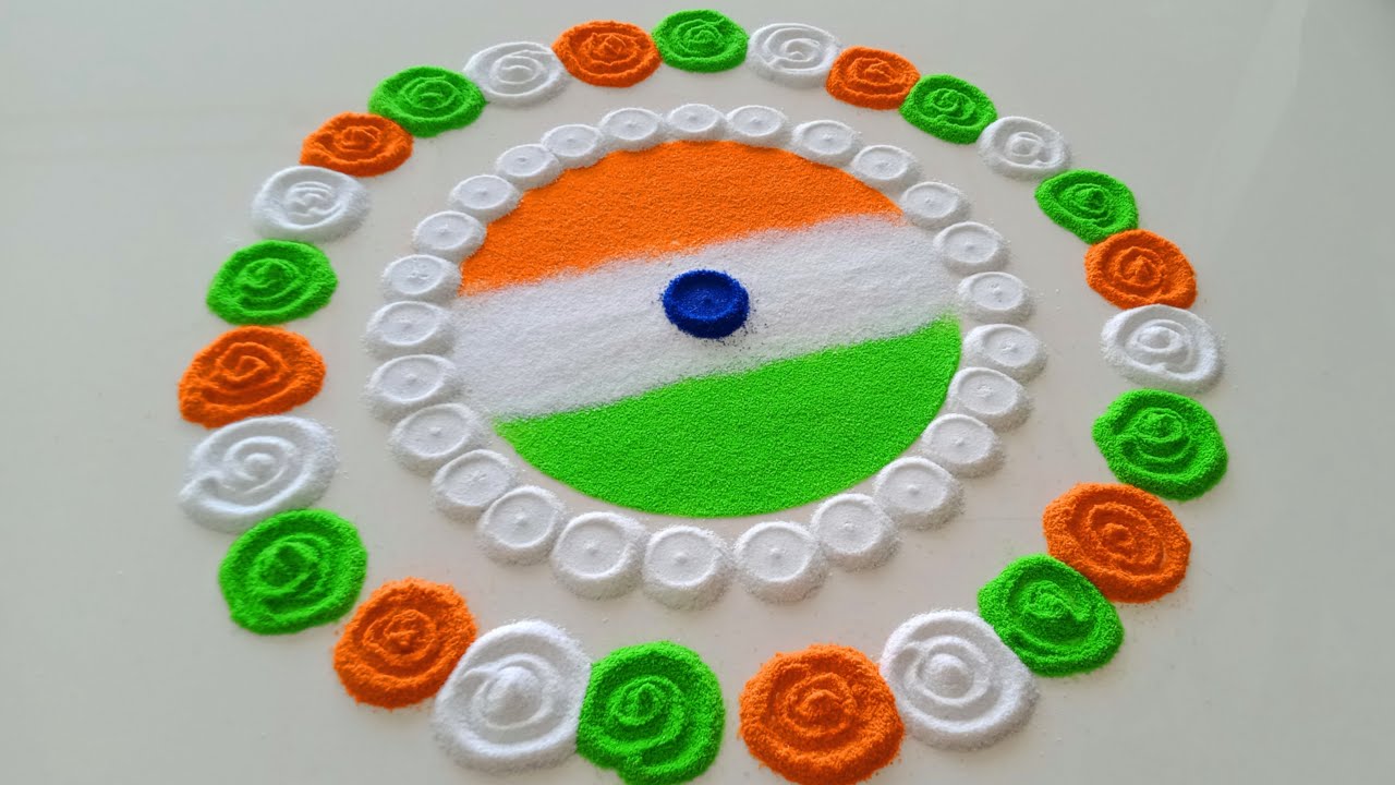 Independence Day Rangoli | स्वतंत्रता दिवस रंगोली | Very Easy 15 August ...