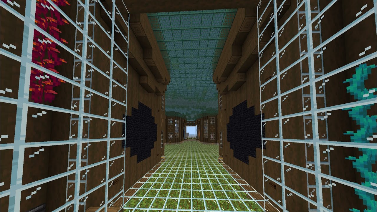 Redoing the ceiling to be fully oxidized copper in the farm hallway in ...