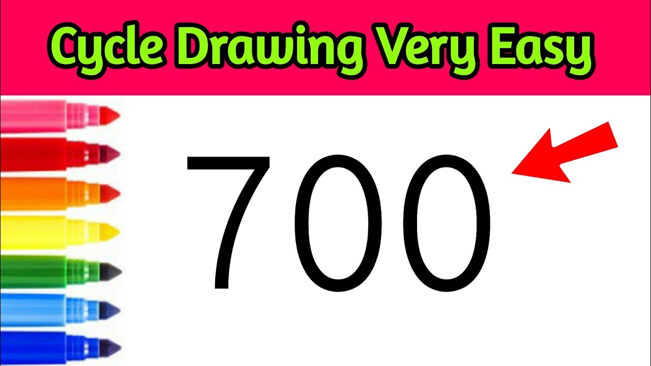 Cycle drawing from number 700 | How to draw cycle easy step by step ...