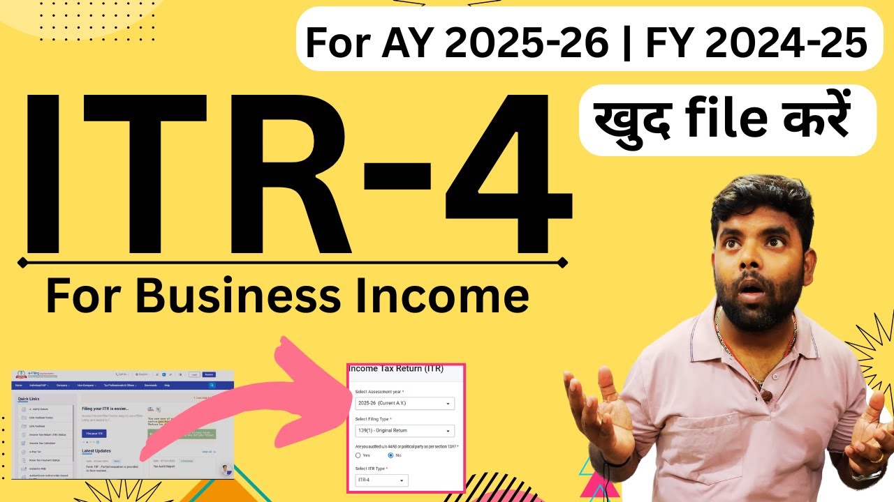 file ITR 4 for Business Income and Get full Tds Refund for AY 2025-26 ...
