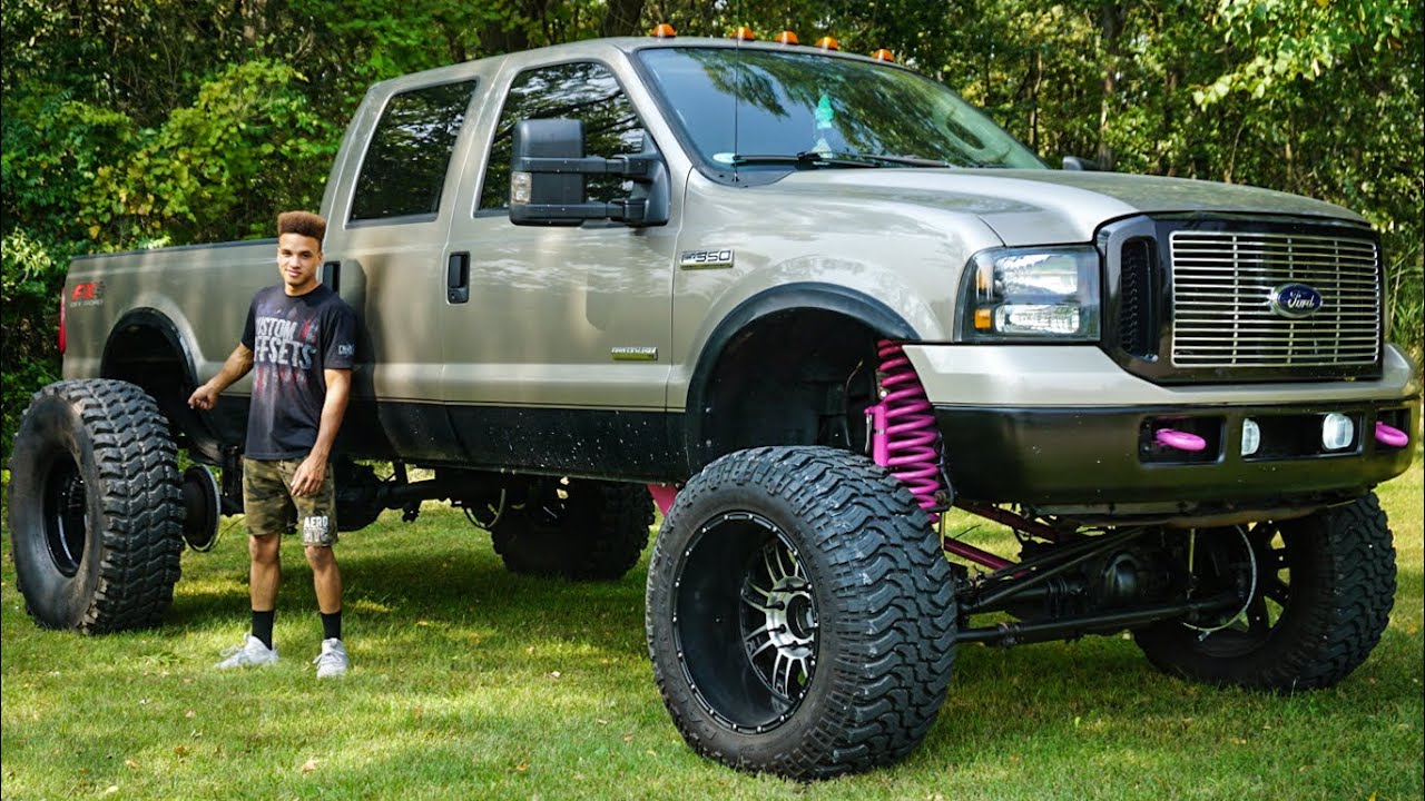 Ex-Girlfriend’s 12” Lifted F350 Gets GIANT 46s - YouTube