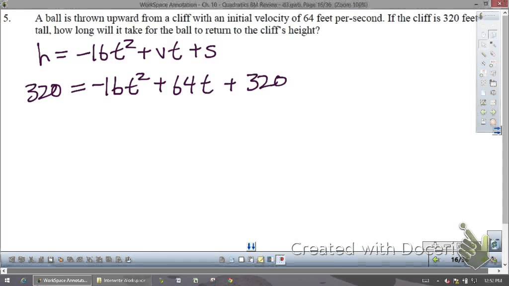 vertical motion model same height - YouTube