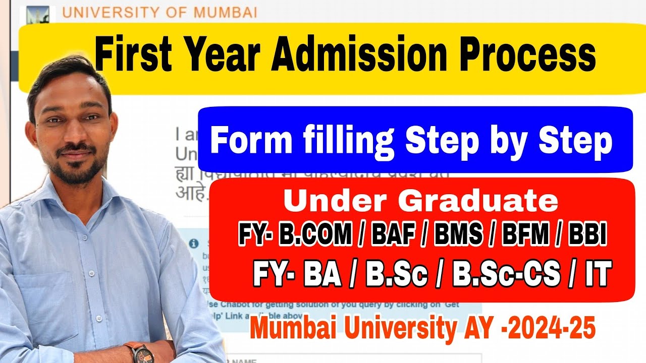 First Year UG Admission Form Filling Step by Step || Mumbai University ...