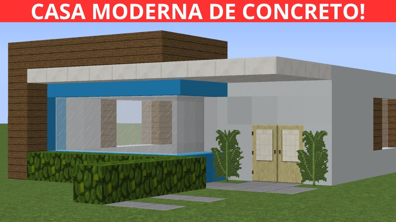 Minecarft Tutorial - Como Fazer Uma Casa Moderna De Concreto No ...