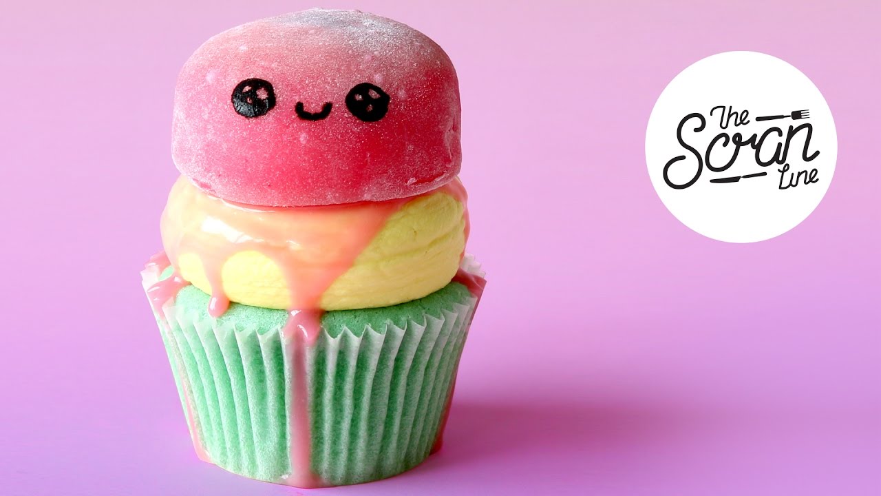 SQUISHY MONSTER MOCHI CUPCAKES - The Scran Line - YouTube