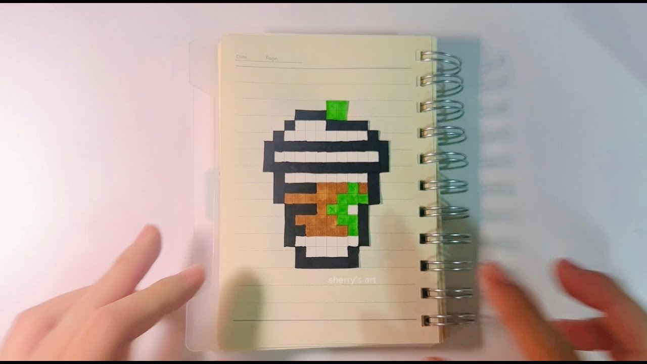 Handmade Pixel Art - How to draw coffee cup so easy Cách vẽ ly cà phê ...